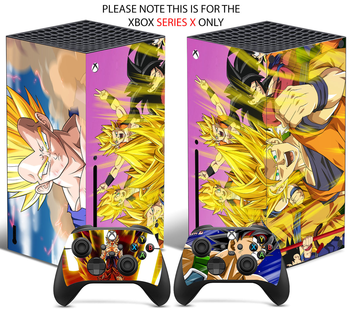 DRAGON BALL Z Xbox SERIES X TEXTURED VINYL SKINS DECALS STICKERS WRAP